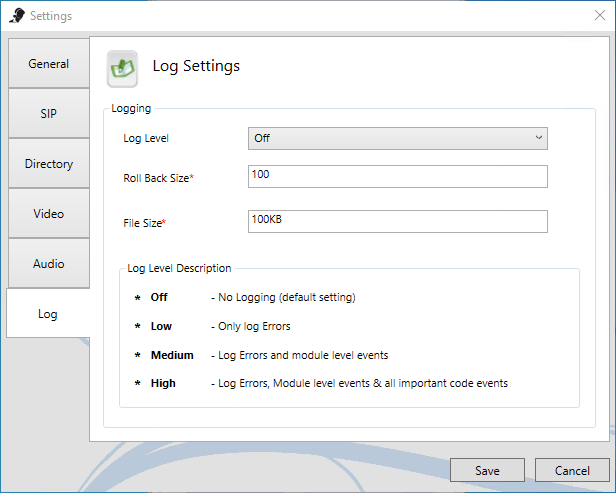ALICE Client – Log Tab